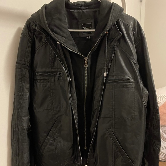 7 Diamonds | Jackets & Coats | 7 Diamonds Leather Mens Black Jacket ...
